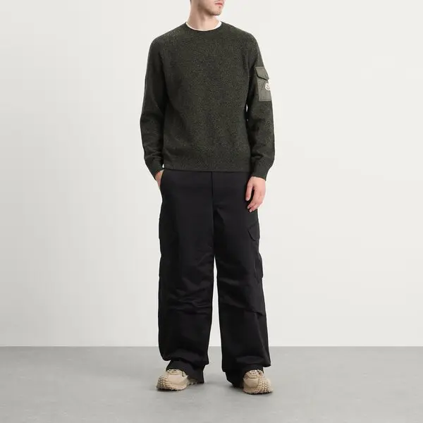 Moncler Wool Cashmere Mouline Crew Neck Jumper