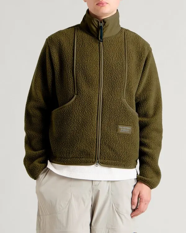 PAS NORMAL STUDIOS Off-race Pile Fleece Jacket - Deep Olive