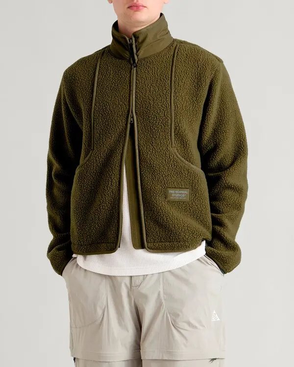 PAS NORMAL STUDIOS Off-race Pile Fleece Jacket - Deep Olive