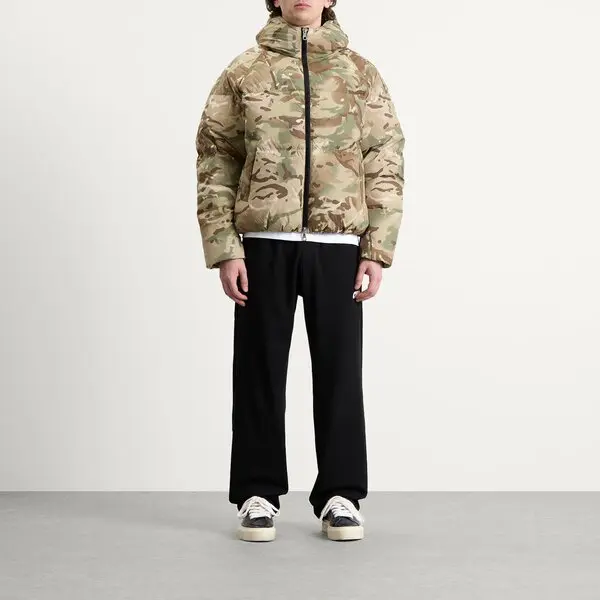 COLE BUXTON Camo Hooded Down Jacket