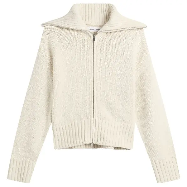 Samsøe Samsøe Sajasmin Zip Up Jacket - Bone White