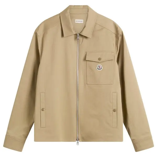 Moncler Gabardine Cotton Shirt Jacket - Beige
