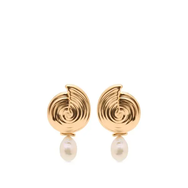 MISSOMA Spiral Interchangeable Pearl Drop Earrings