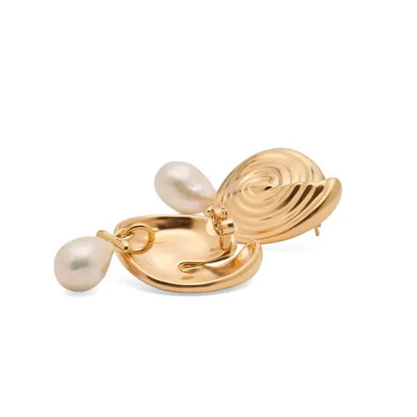 MISSOMA Spiral Interchangeable Pearl Drop Earrings