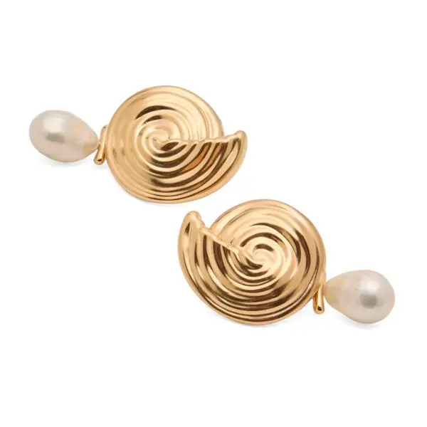 MISSOMA Spiral Interchangeable Pearl Drop Earrings
