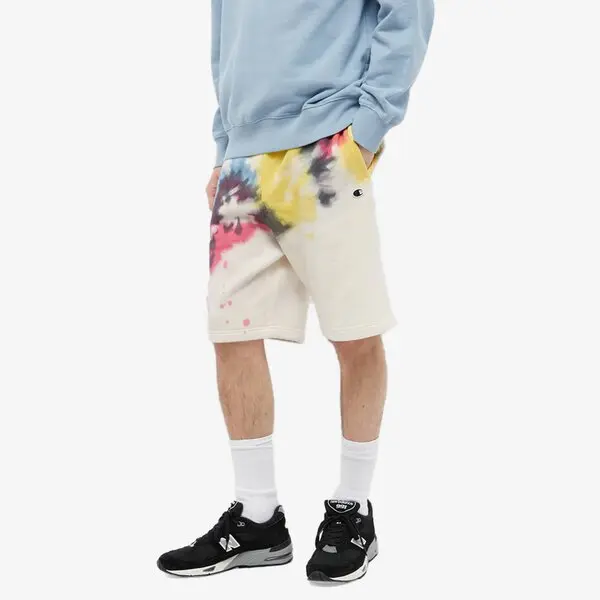 Champion Natural Tie Dye Raw Sweat Shorts