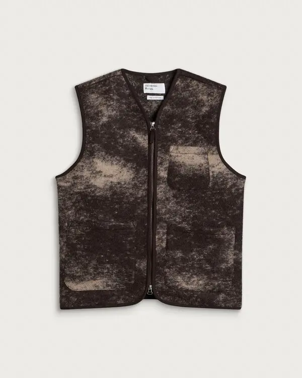 Universal Works Cloud Camo Knit Zip Gilet Jacket
