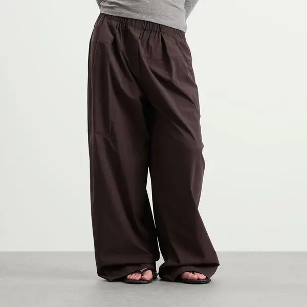 ST. AGNI Relaxed Pleat Pants - Bark
