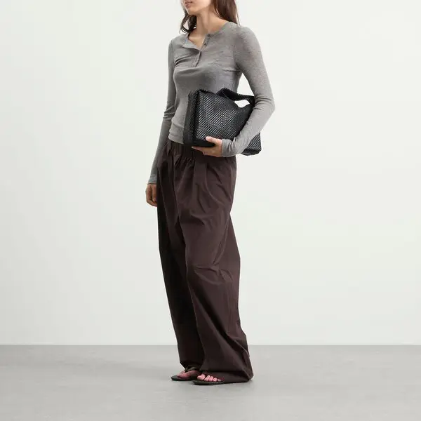 ST. AGNI Relaxed Pleat Pants - Bark