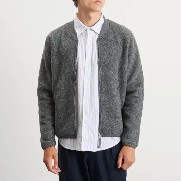Universal Works Wool Fleece Zip Bomber Presented Jacket