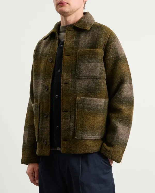 Universal Works Techno Melton Check Tag Jacket