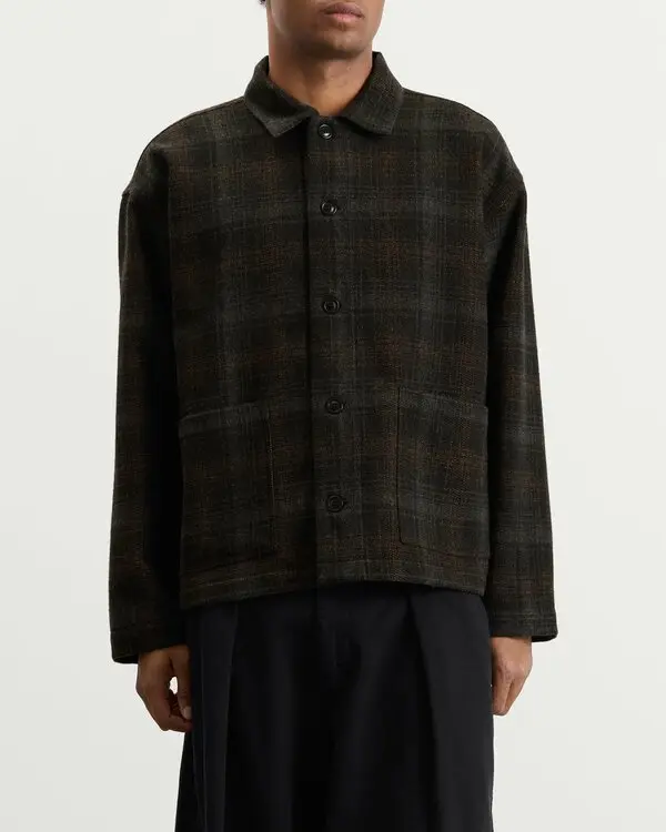 You Must Create Wool Check Pj Overshirt