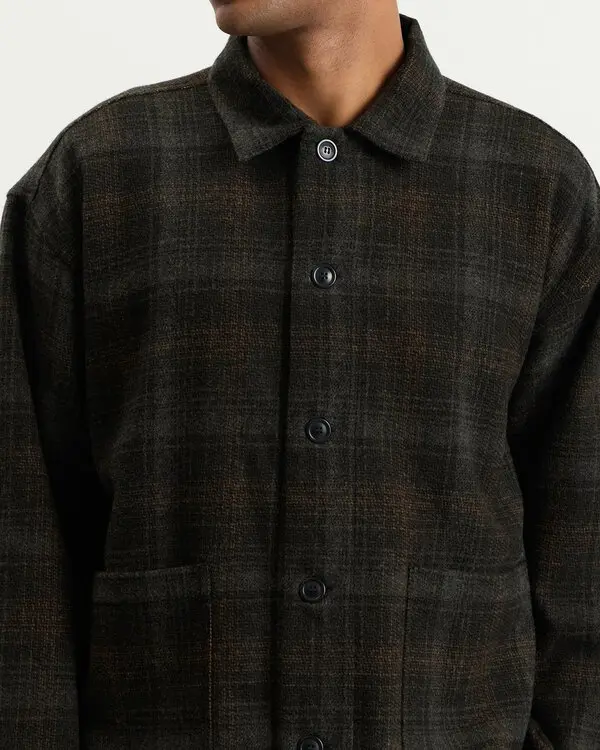 You Must Create Wool Check Pj Overshirt