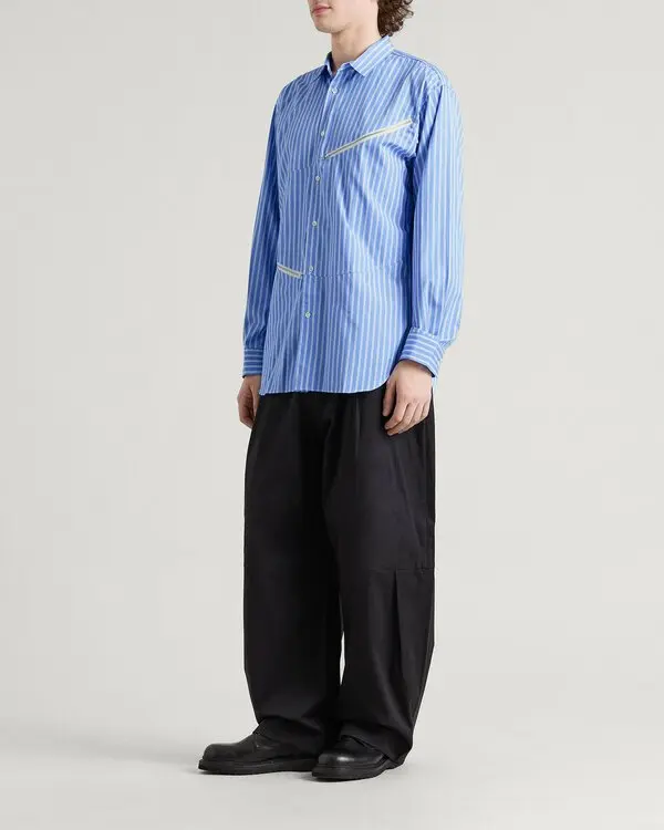 Comme Des Garçons Zipped Cotton Frill Shirt