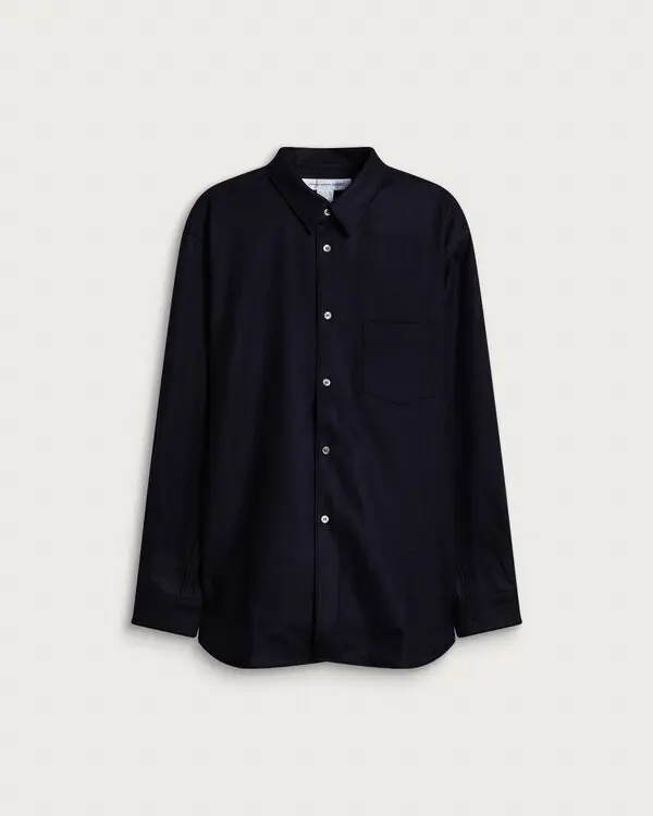 Comme Des Garçons Wool Nylon Flannel Shirt - Navy