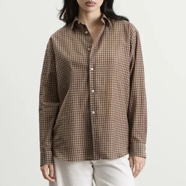 Auralee Airy Light Cotton Check Shirt