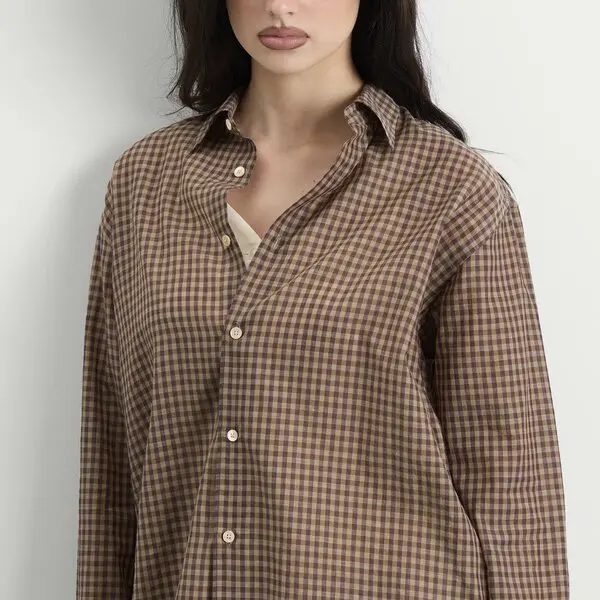 Auralee Airy Light Cotton Check Shirt