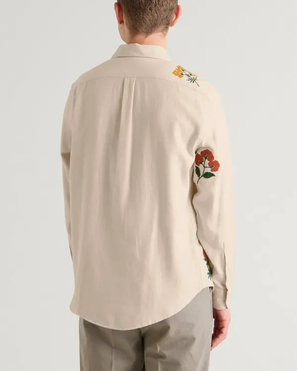 Portuguese Flannel Flower Embroidery Flannel Shirt