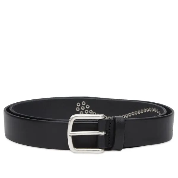 Anderson's Narrow Stud Trimmed Leather Belt