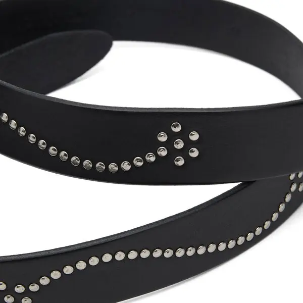 Anderson's Narrow Stud Trimmed Leather Belt