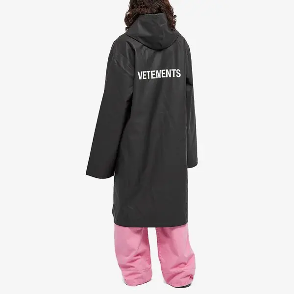 Vetements Iconic Logo Hooded Raincoat Jacket
