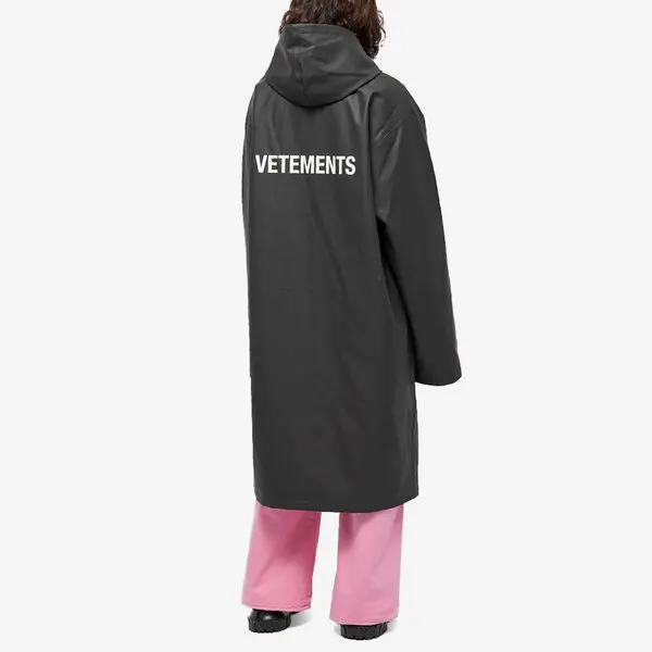 Vetements Iconic Logo Hooded Raincoat Jacket