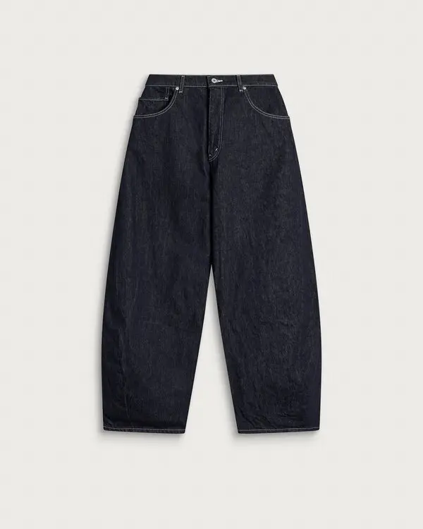 Comme Des Garçons Cotton Reative Wide Leg Jeans - Navy