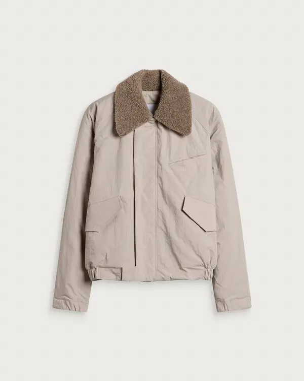 SAGE NATION Toya Bomber Jacket - Light Grey