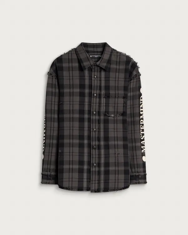MASTERMIND WORLD Damaged Reversible Plaid Shirt