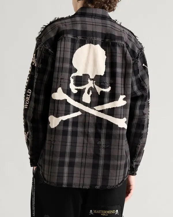 MASTERMIND WORLD Damaged Reversible Plaid Shirt