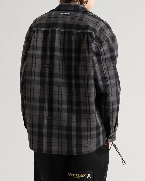 MASTERMIND WORLD Damaged Reversible Plaid Shirt