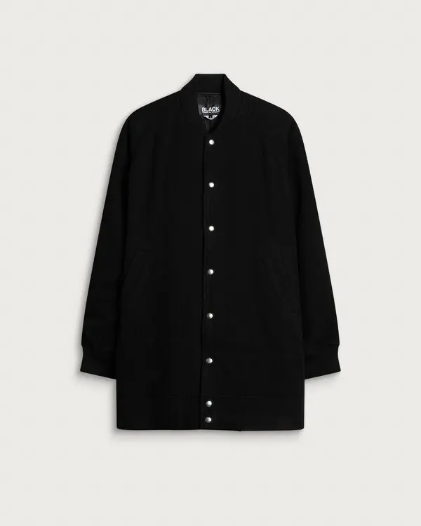 Comme Des Garçons Wool Nylon Asymmetric Long Bomber Ja Jacket | | Nylon/wool | End Clothing