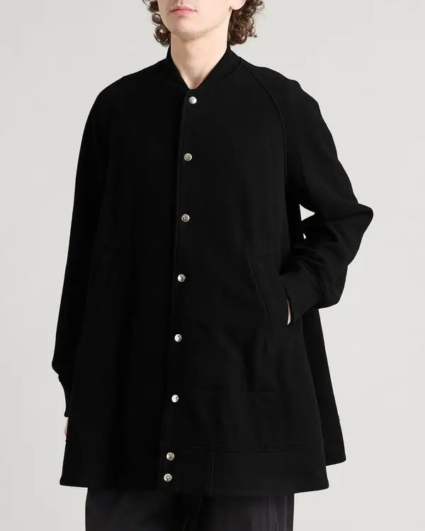 Comme Des Garçons Wool Nylon Asymmetric Long Bomber Ja Jacket | | Nylon/wool | End Clothing