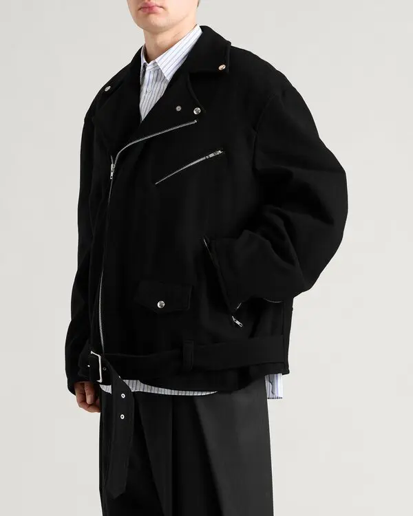 Comme Des Garçons Wool Gabardine Biker Jacket | | Nylon/wool | End Clothing