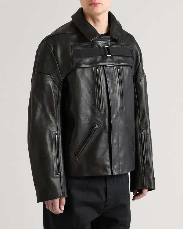 Rick Owens 2 Piece Leather Bomber Jacket