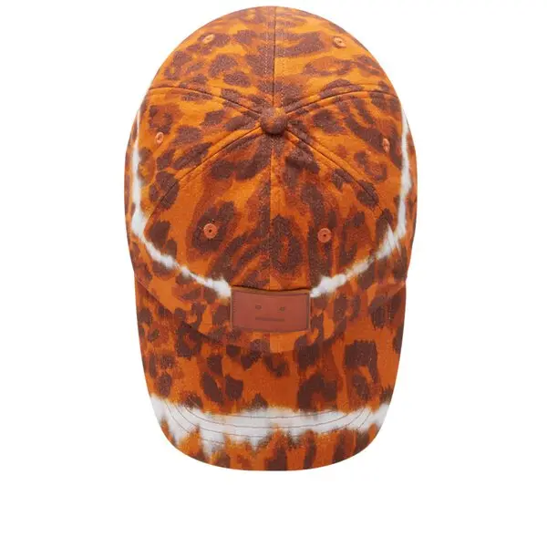 Acne Studios Cunov Leopard Face Cap - Rust Red/brown