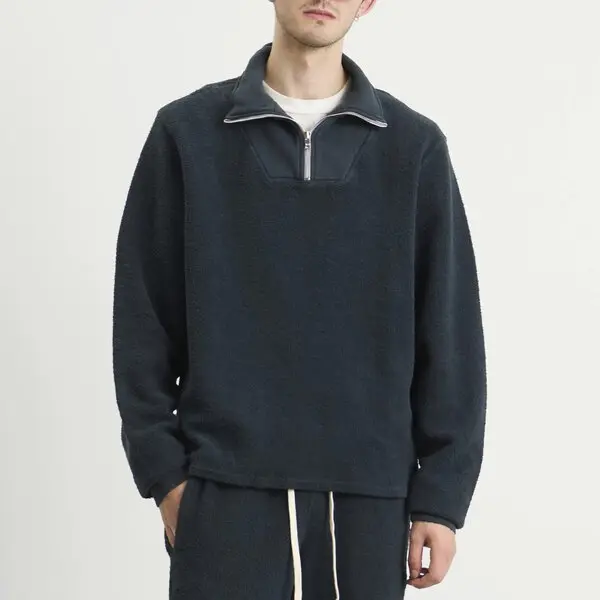 LES TIEN Inside Out Half Zip Yacht Pullover Sweatshirt