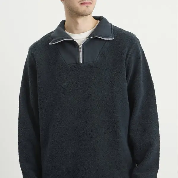 LES TIEN Inside Out Half Zip Yacht Pullover Sweatshirt