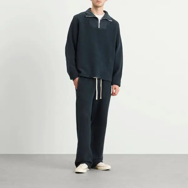 LES TIEN Inside Out Half Zip Yacht Pullover Sweatshirt