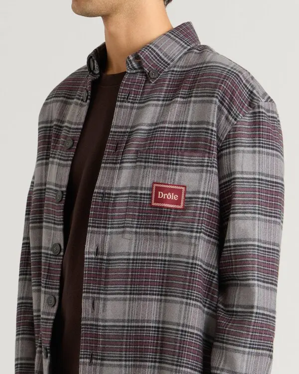 Drole De Monsieur Boxy Flanel Checked Shirt