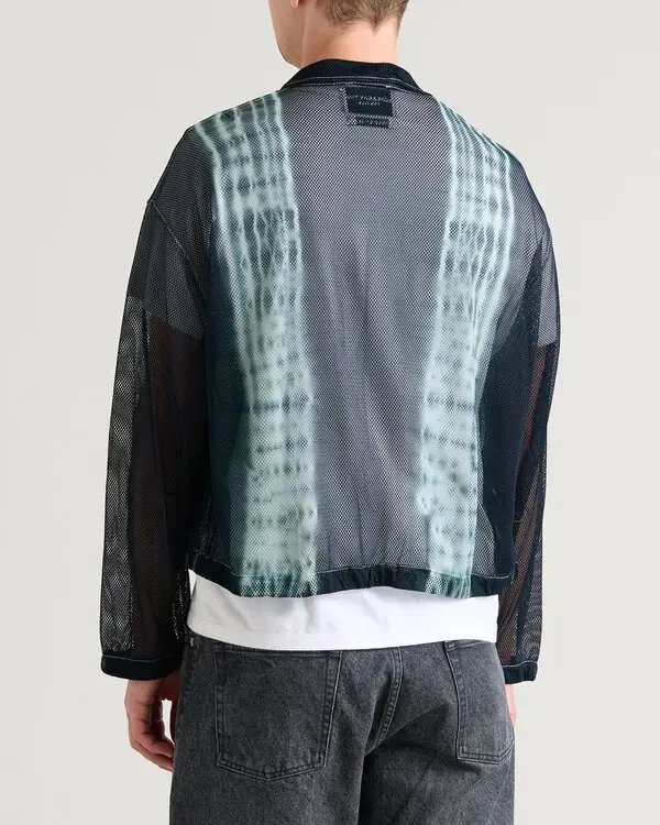NOMARHYTHM TEXTILE Hand Dye Shibori Mesh Zip Shirt