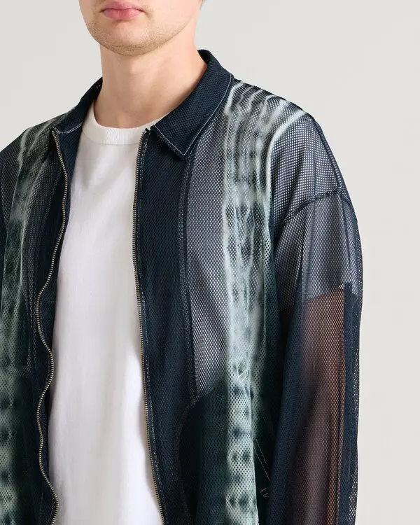NOMARHYTHM TEXTILE Hand Dye Shibori Mesh Zip Shirt