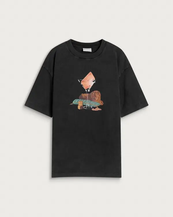 Drole De Monsieur Faded Glass Lion T-shirt - Black