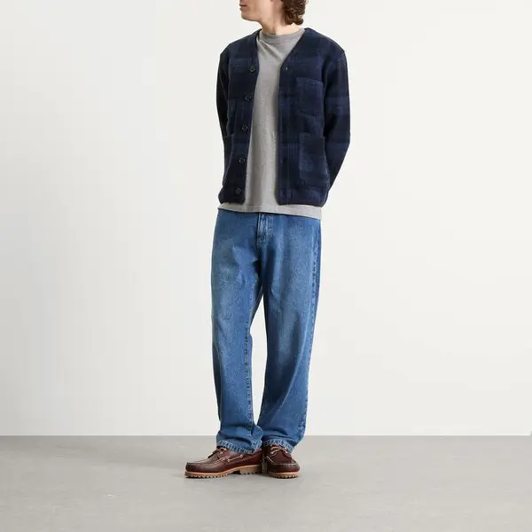 Universal Works Moh Check Fleece Cardigan