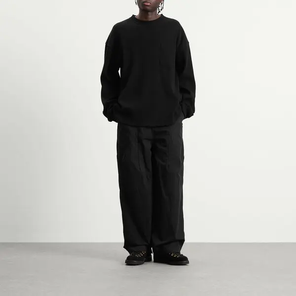 FRIZMWORKS Oversized Waffle Pocket Long Sleeve T-shirt