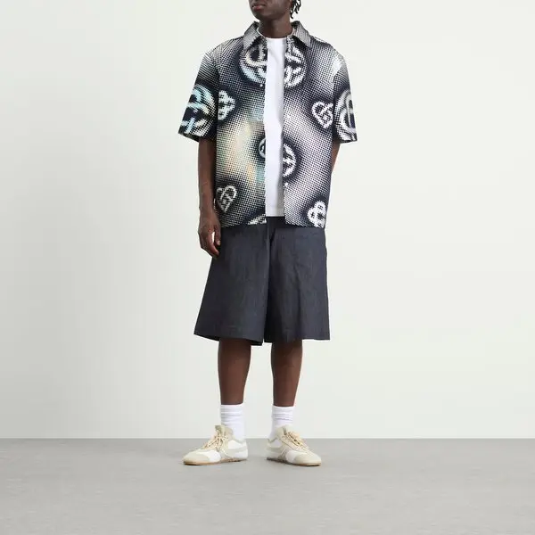 Casablanca Pearlescent Monogram Denim Shirt