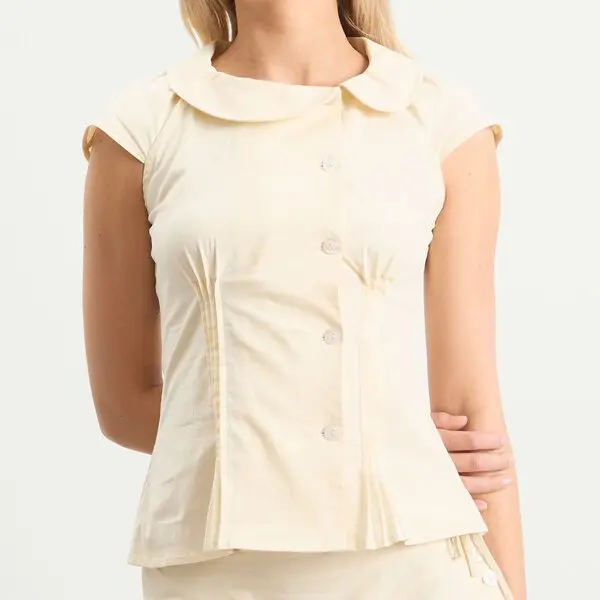 PEACHY DEN Missy Asymmetric Stretch Blouse Exclusive
