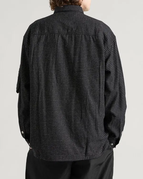 Comme Des Garçons Half Zip Micro Gingham Shirt