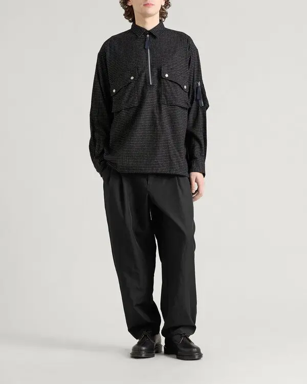 Comme Des Garçons Half Zip Micro Gingham Shirt