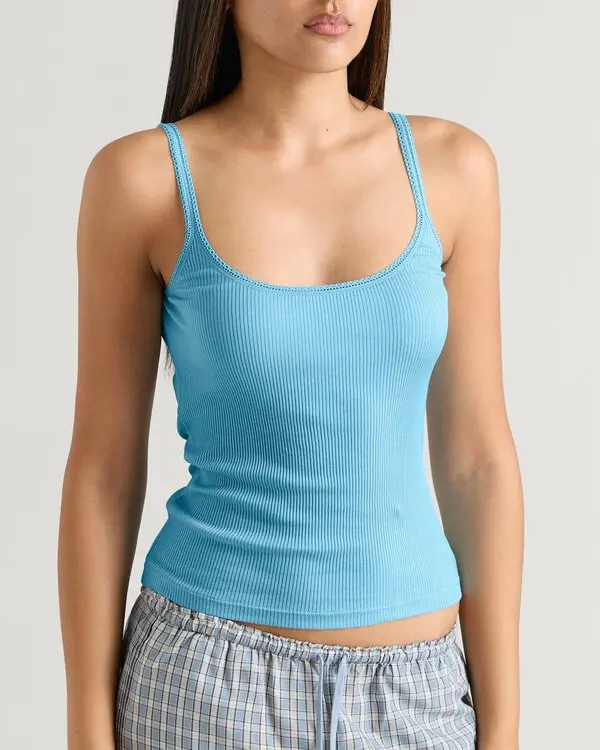FRUITY BOOTY Lace Trim Tank Top